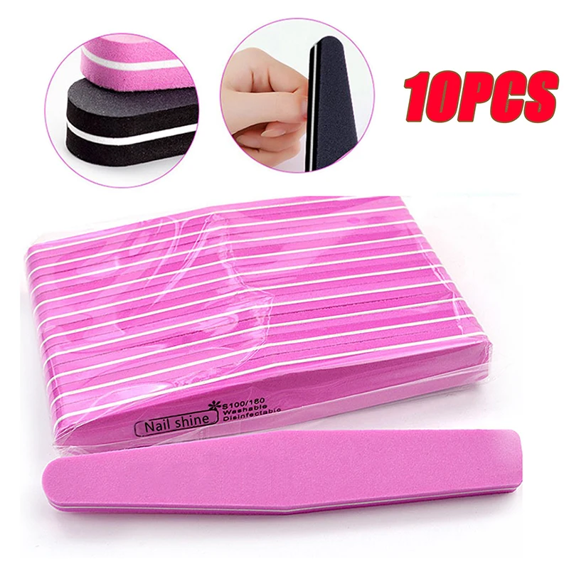 10Pcs Double-sided Nail File Blocks Colorful Sponge Polish Buffing ...