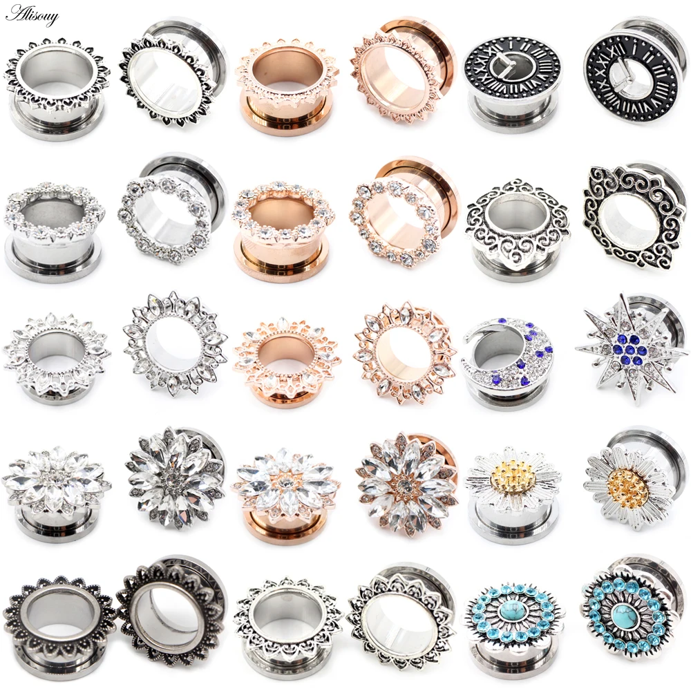 Alisouy-2pcs-Stainless-Steel-Flower-Zirconia-Moon-Star-Clock-Heart ...