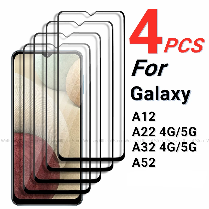 2-4PCS-Tempered-Glass-For-Samsung-Galaxy-A12-Screen-Protector-For ...