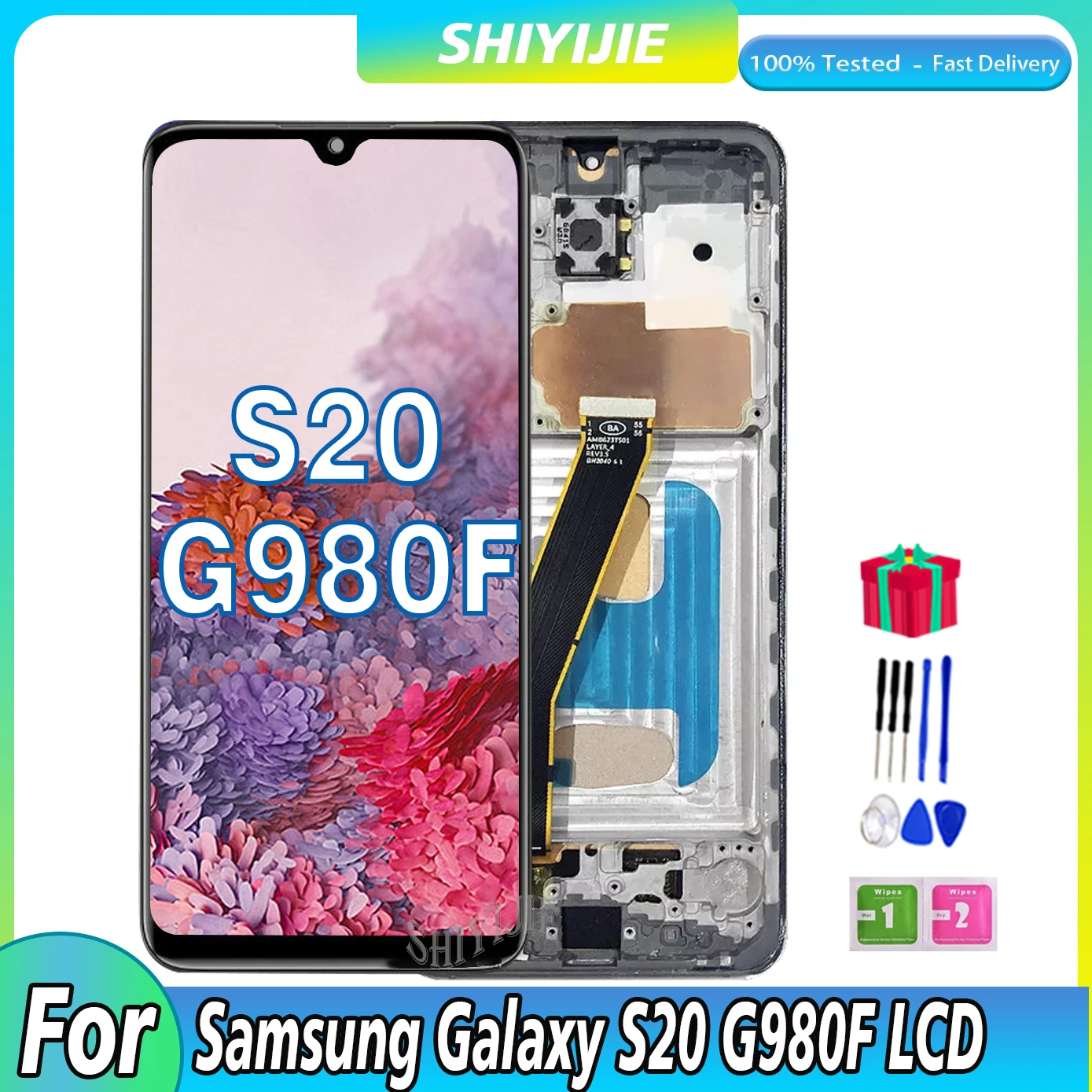100% Tested OLED2 LCD For Samsung Galaxy S20 SM G980 G980F/DS LCD ...