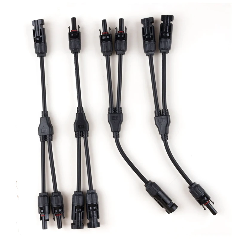 1-Pair-2-in-1-adapter-Solar-Panel-Adaptor-Cable-connector-Y-type-three ...
