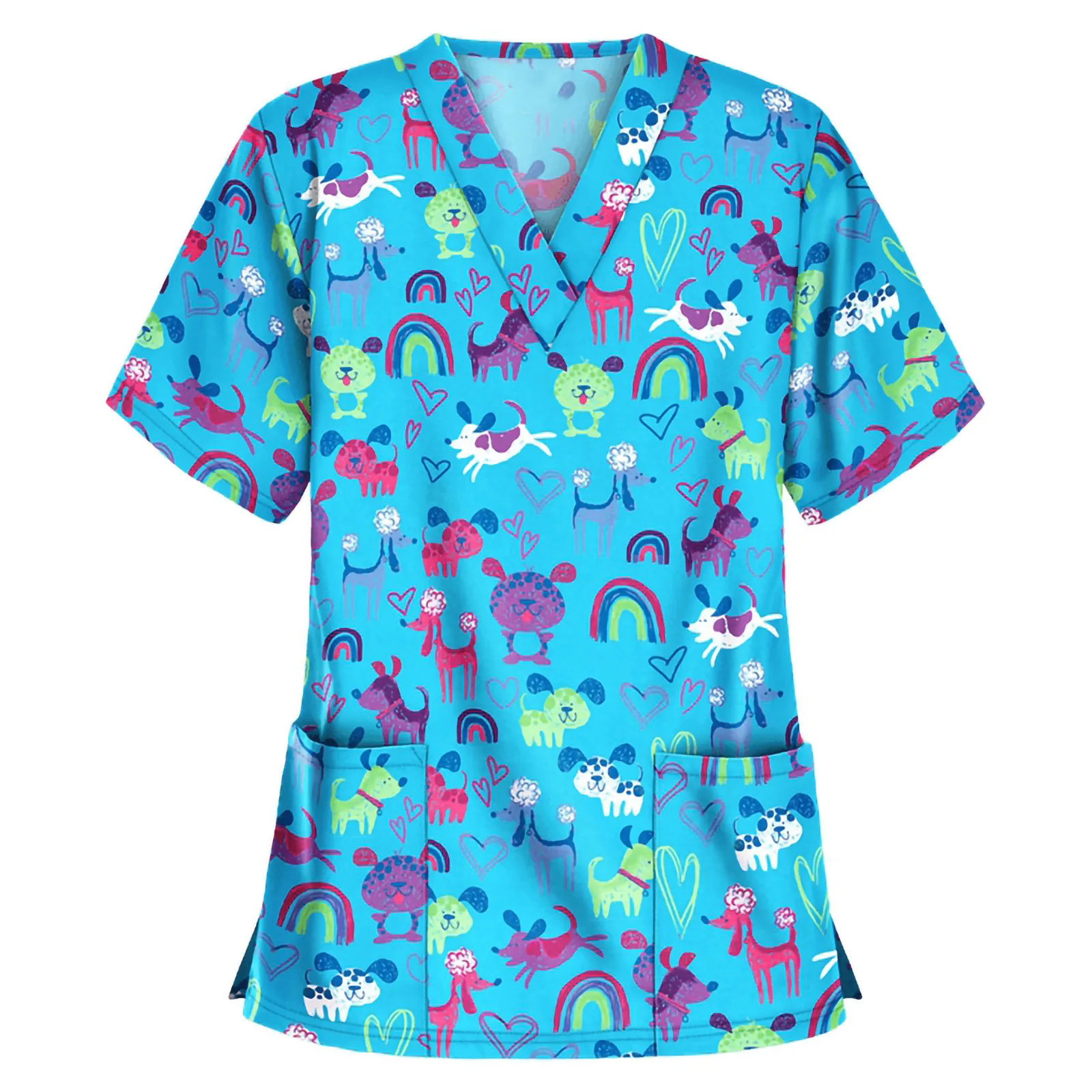 Hospital-Working-Uniforms-Animal-Healthcare-Tunic-Women-Casual-Short ...