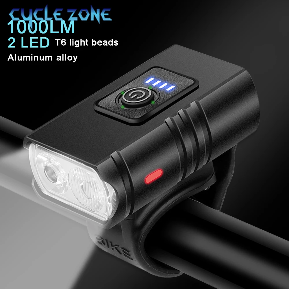 MTB Bike Front Rear Light Set Rechargeable Power Display Headlights ...