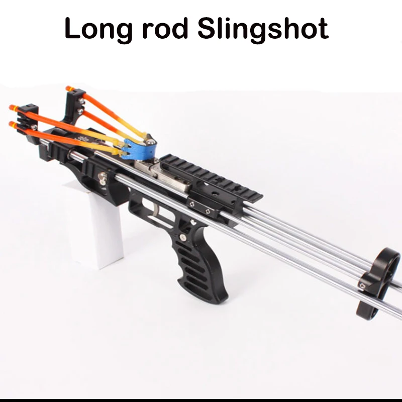 Long Rod Telescopic Slingshot Rifle with 8-hole Bow Head Powerful ...