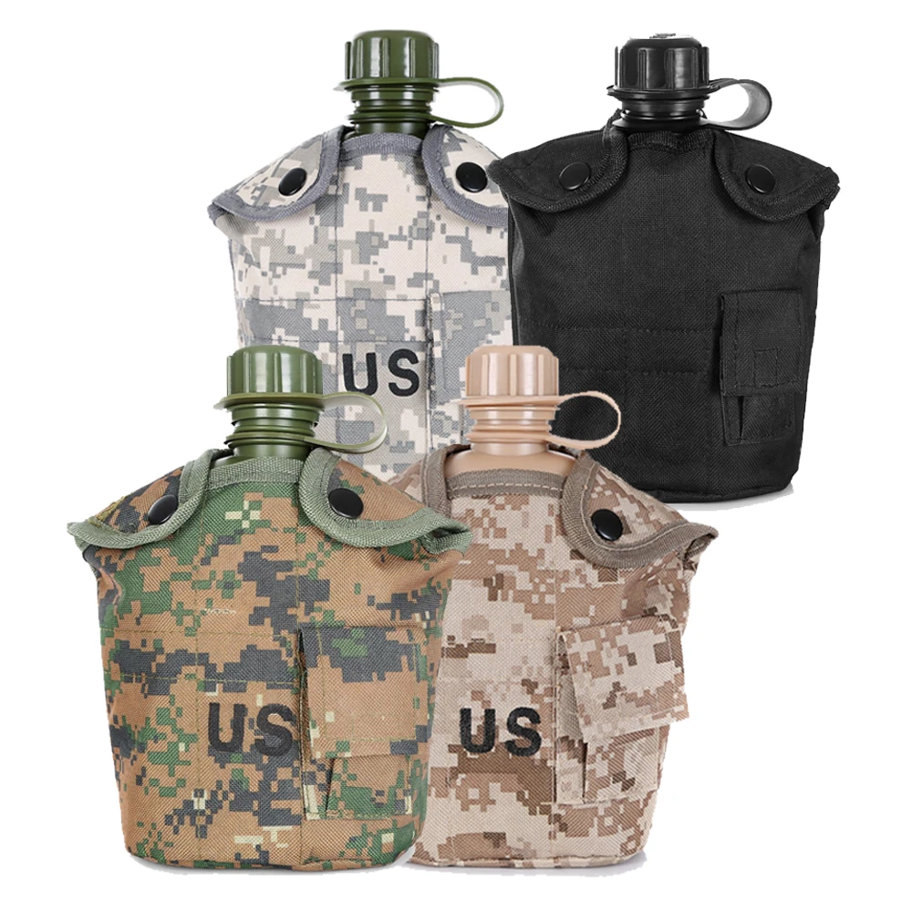 Outdoor Military Tactical Water Bottle Army Water Canteen Kettle With ...