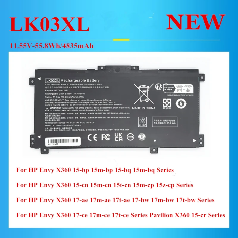 New LK03XL battery For HP Envy X360 15 15m-bp 15-cn 15m 15t-cn 15m-cp ...