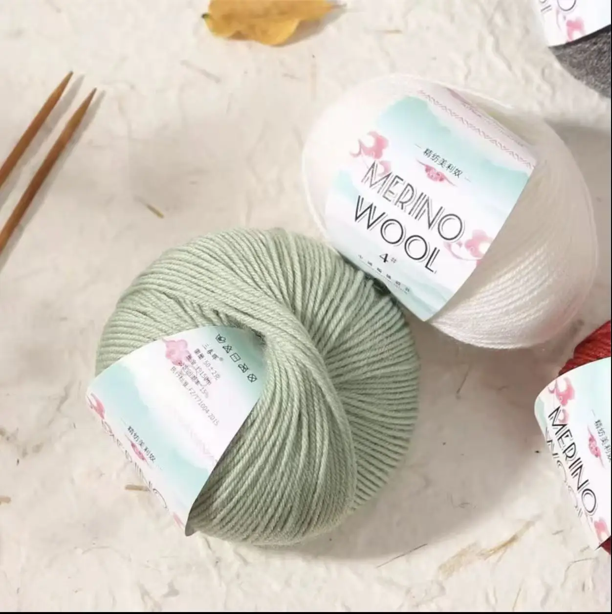 50g Merino Wool Yarn Ball Coarse Wool for DIY Hand Knitting Crochet ...