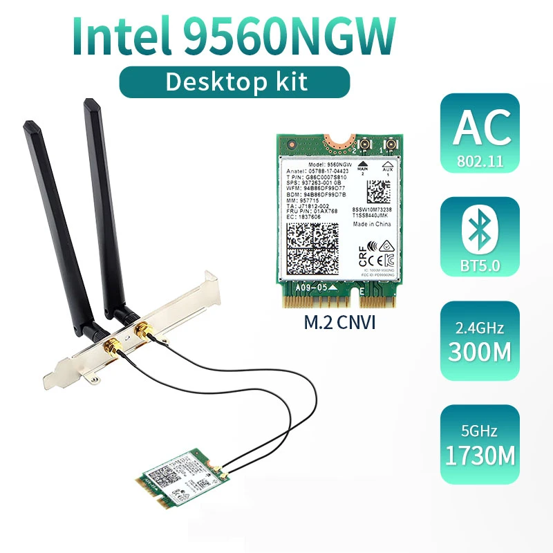 9560ngw Wifi Card Kit Dual Band 2.4g/5ghz Wireless Bluetooth5.0 802 ...