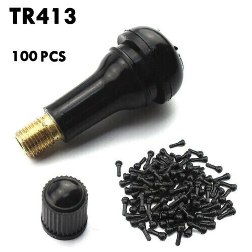 10-100Pcs-Black-TR413-Tubeless-Car-Wheel-Tire-Valve-Stems-with-Caps ...