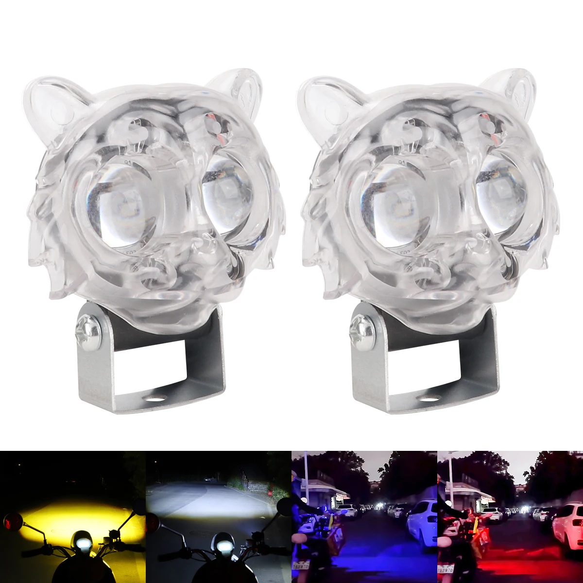 8-Light-Modes-Motorcycle-Led-Lens-Spotlight-Owl-Tiger-Headlights ...