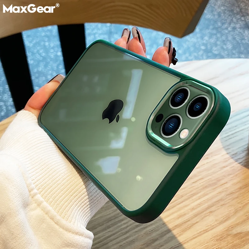 Luxury Transparent Metal Lens Protection Case For Iphone 13 12 Mini 11 ...