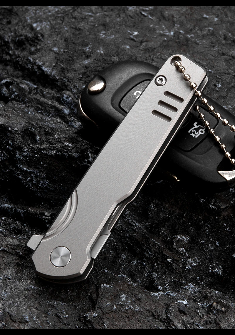 NO.60 Blade Titanium Quick Open Folding Knife Self-defense Camping ...