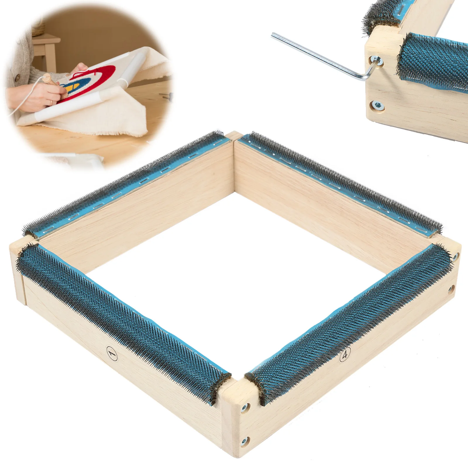 Punch-Needle-Frame-Solid-Wood-Gripper-Strip-Frames-Easy-Assembly-Square ...