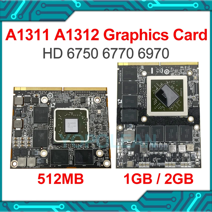 Original 512mb 1gb 2gb hd 6750 6770 6970 placa gráfica vga placa de vídeo para imac 21.5 "27 ...