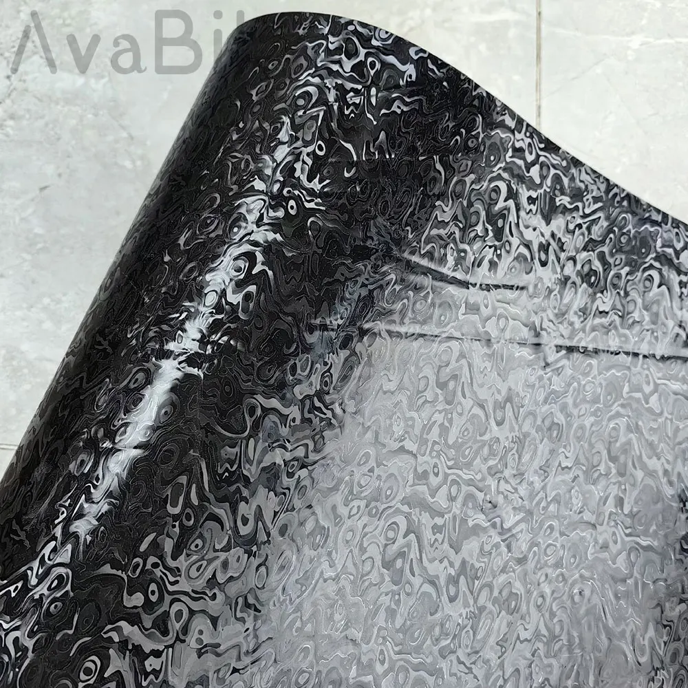 Damascus-Black-PET-carbon-fiber-Car-Body-Vinyl-car-Wrap-Film-With-Air ...