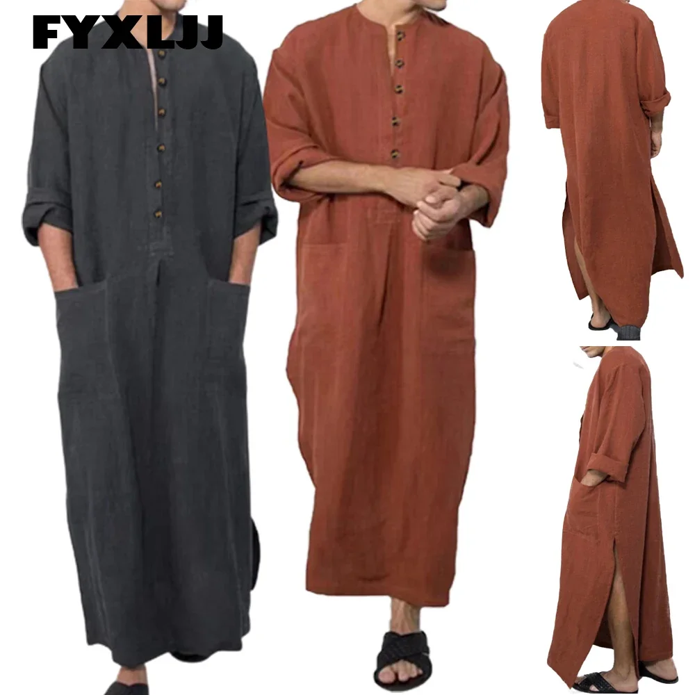 FYXLJJ-Middle-East-Muslim-Robe-Men-Jubba-Thobe-Kaftan-Robe-Pakistan ...