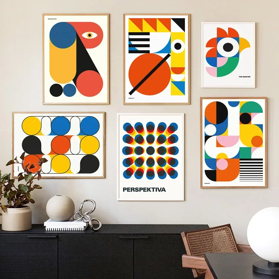 Bauhaus-Abstract-Geometric-Pattern-Design-Illustration-Wall-Art-Canvas ...
