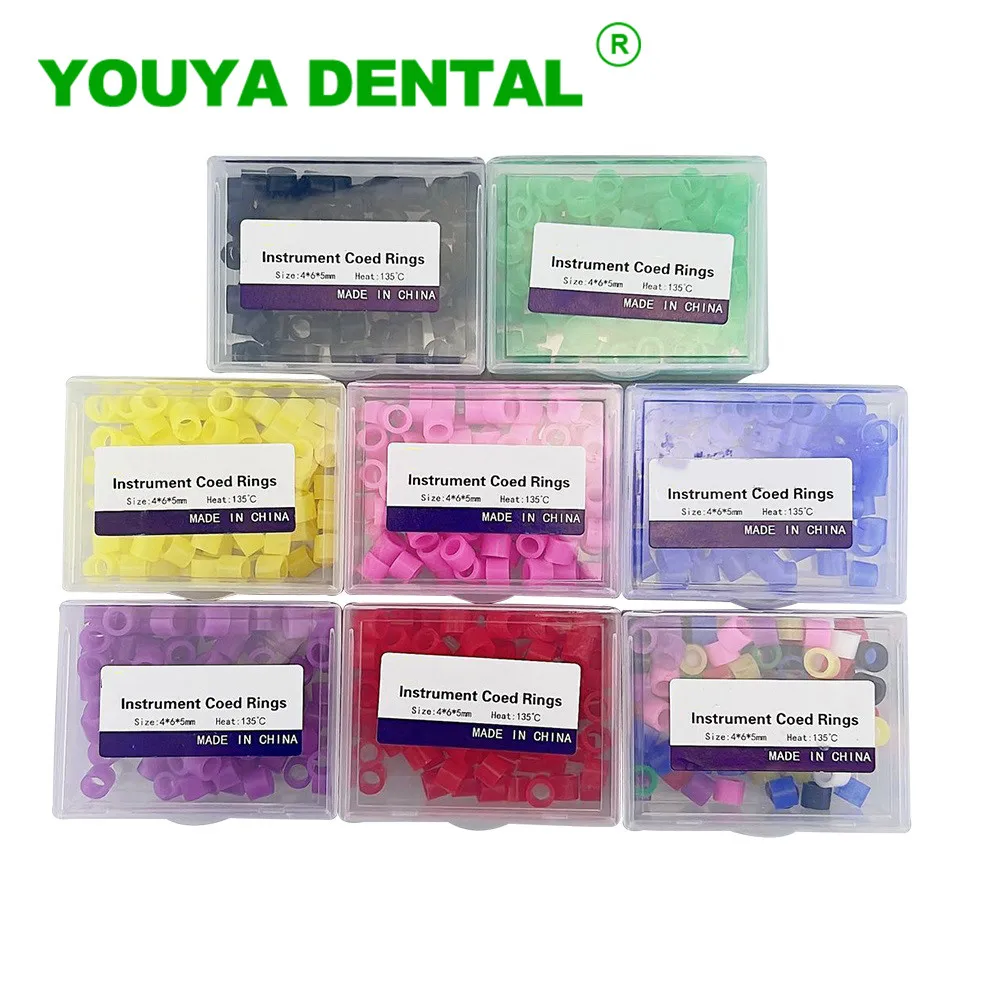 100pcs/box Dental Instrument Code Rings Plastic Identification Coloring ...