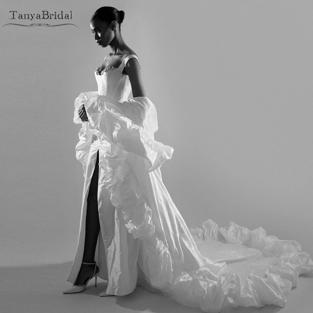 Delightfully Taffeta Wedding Cape ,Voluminous Ruffles Edge,Bridal Long ...