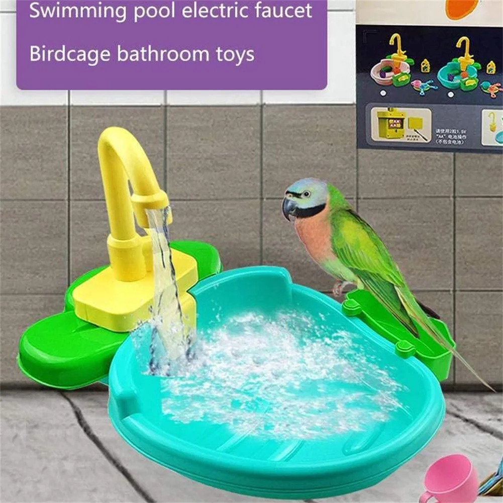 SWEETHOME-Bird-Bath-Tub-With-Faucet-Pet-Parrots-Parakeet-Cockatiel ...