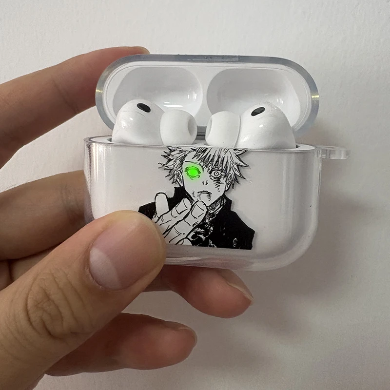 Cartoon Cool Anime Gojo Satoru Transparent Earphone Case For Airpods ...
