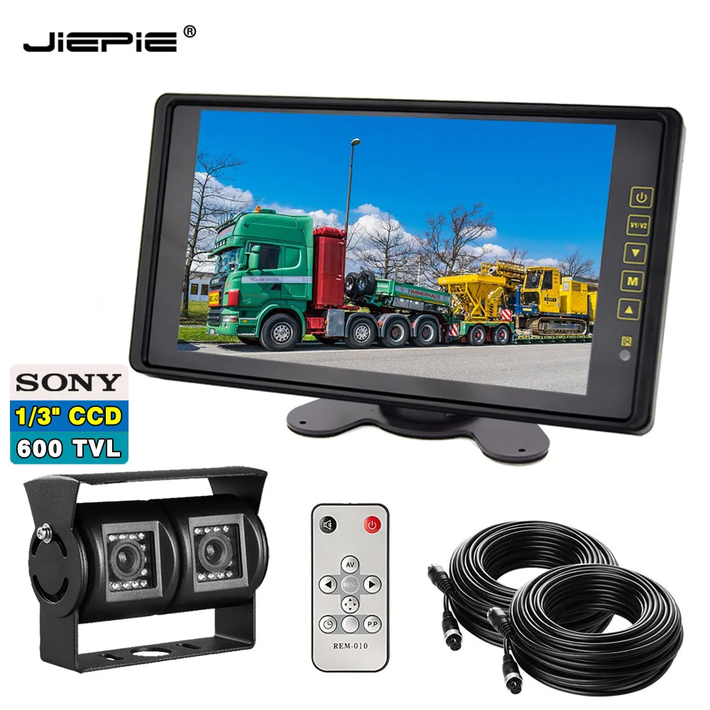 9 inch dual lens reverse camera monitor system Truck Backup Night ...