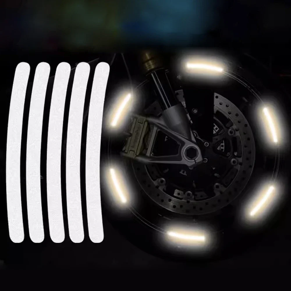 5Pcs-Car-Motorcycle-Wheel-Hub-Stickers-Reflective-Sticker-Night-Safety ...