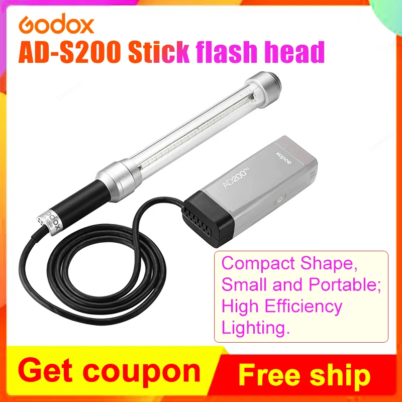 Godox-AD-S200-200W-Led-Light-Stick-Flash-Head-5800K-200K-for-AD200 ...