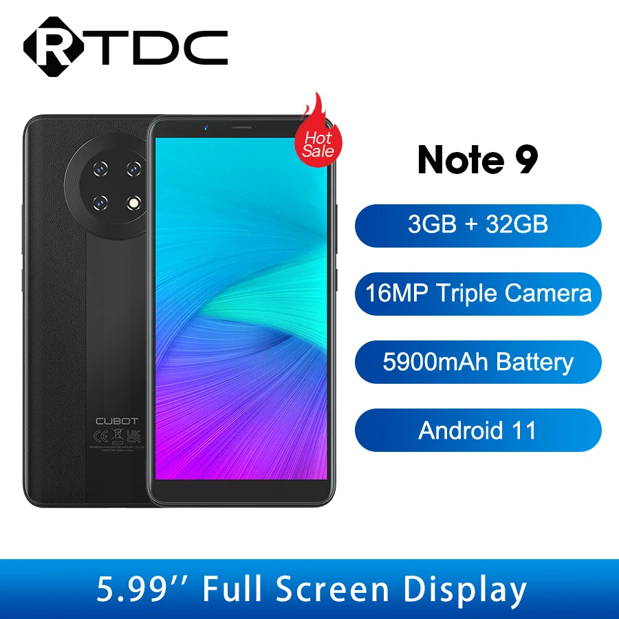 Cubot not 9 Smartphone 5900mAh pil Octa çekirdek cep telefonu 5.99 ...