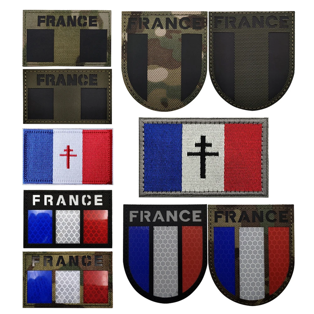 France Flag IR Infrared Embroidered Patches Reflective French Flag ...