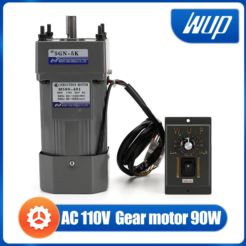 90w-ac-motor-220v-ac-reversible-gear-motor-with-speed-controller-single ...