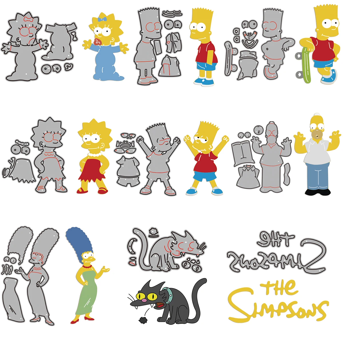 Disney-The-Simpsons-Metal-Cutting-Dies-Marge-Bart-Lisa-Maggie-Simpson ...