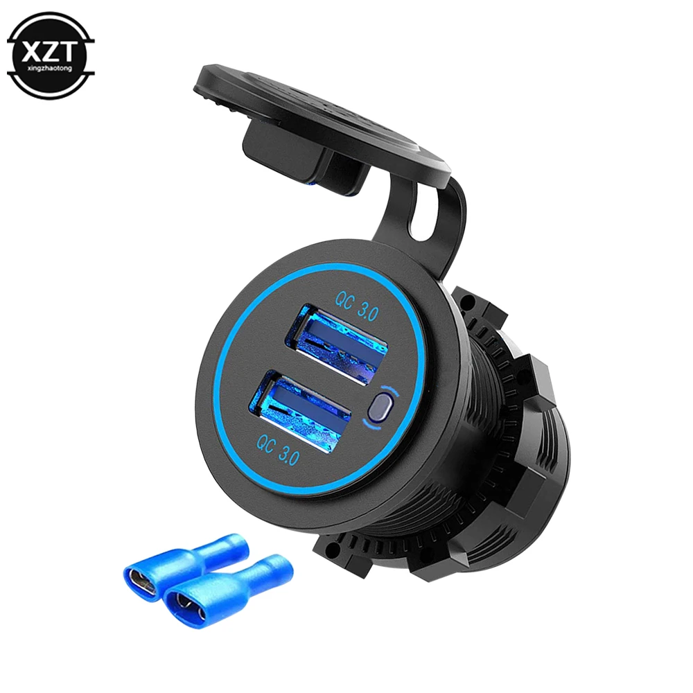 Quick-Charge-3-0-Dual-USB-Car-Charger-Waterproof-12V-24V-QC3-0-USB-Fast ...