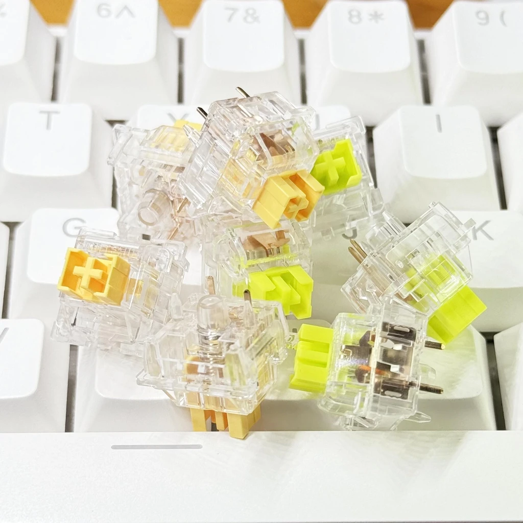 Outemu-Crystal-Clear-V3-Silent-Peach-Switch-Lubed-Lemon-Switches ...