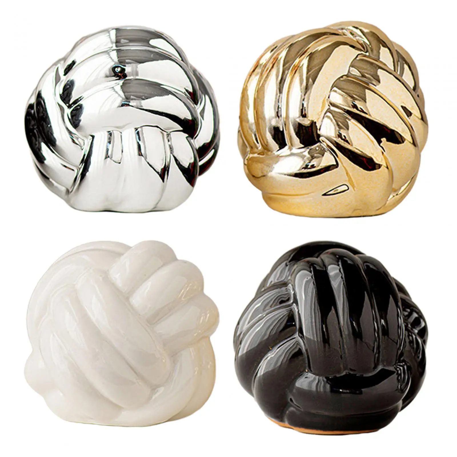 Round-Knot-Ball-Pillow-Sculpture-Ceramic-Throw-Knotted-Pillow-for ...