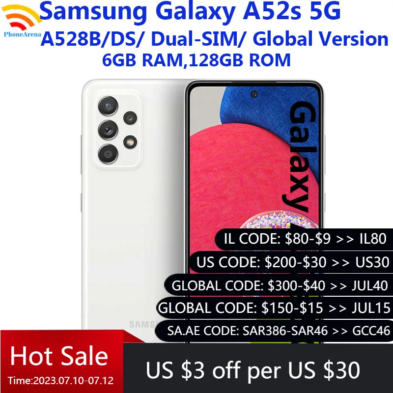 Samsung Galaxy A52s 5G A528B/DS 6.5" 6GB RAM 128GB ROM Global Version ...