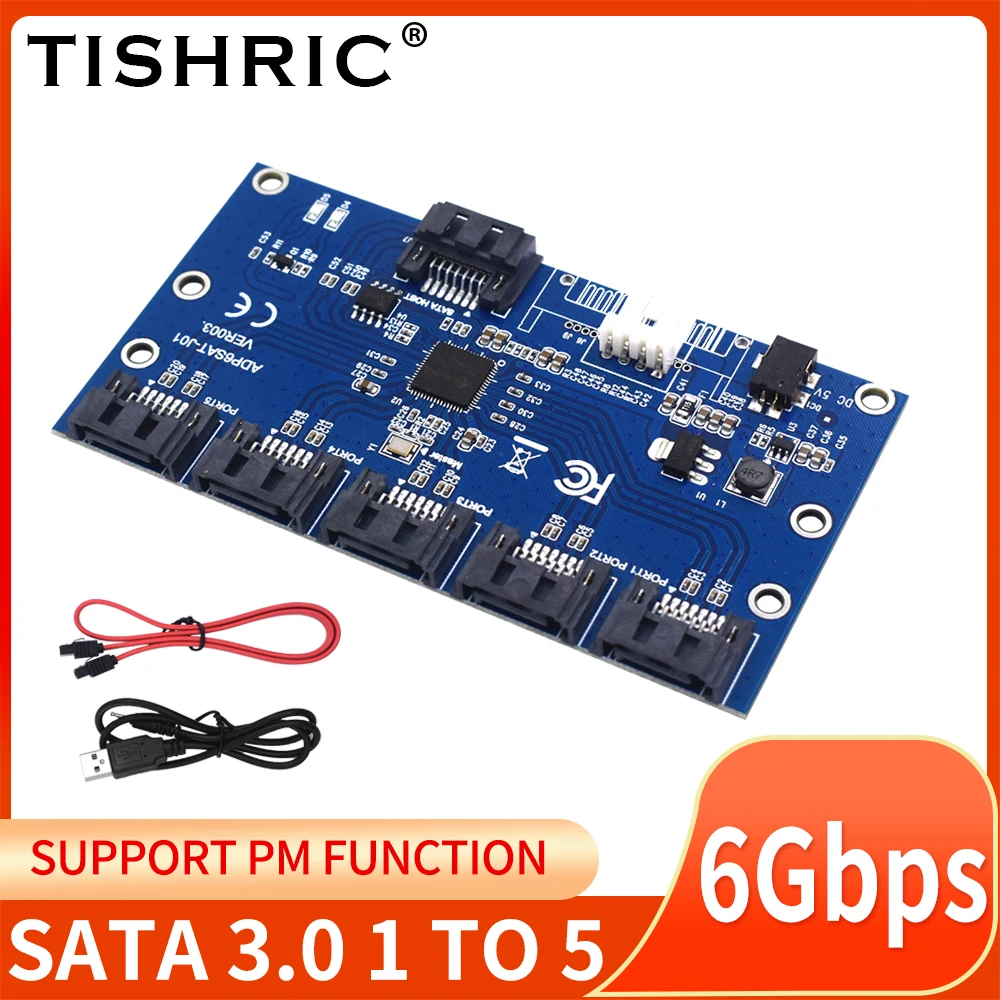 TISHRIC-Sata-3-SSD-Adapter-Sata-Expansion-Board-6-0Gbps-5-port-SATA-3-0 ...
