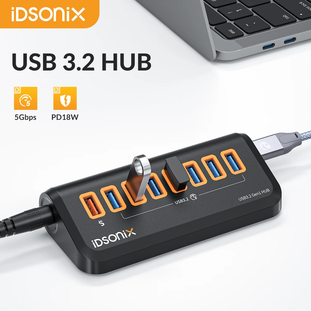 IDsonix-5Gbps-USB-HUB-7-Port-y-ksek-h-zl-Dock-stasyonu-USB-Splitter ...