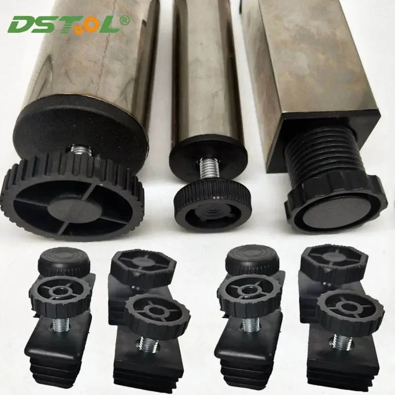 Black-Square-Round-Adjustable-Foot-Mats-With-Nuts-Pipe-Plug-Furniture ...