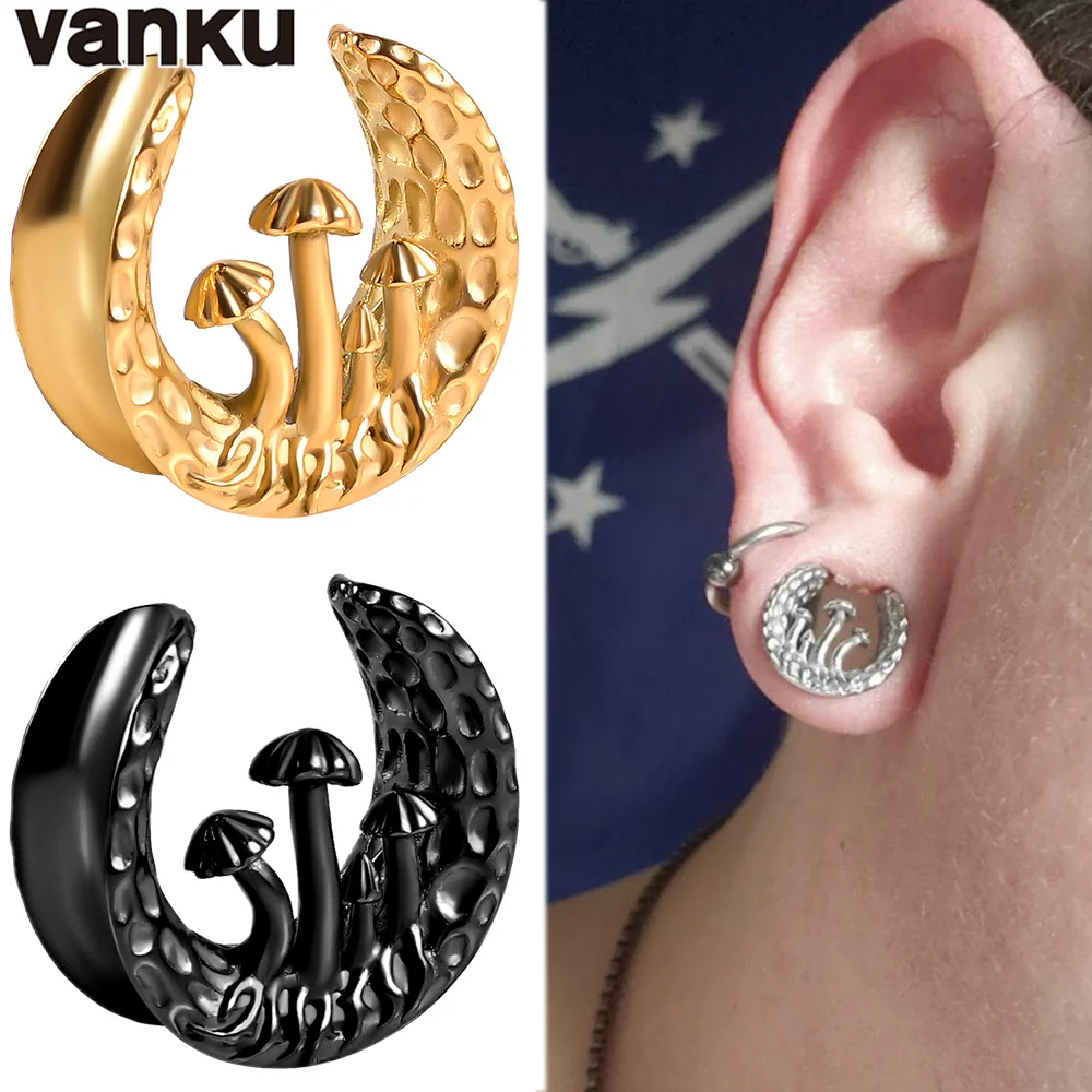 Vanku-2PC-Ear-Stretcher-Plugs-Tunnels-Simple-Mushrooms-Saddle-Gauges ...