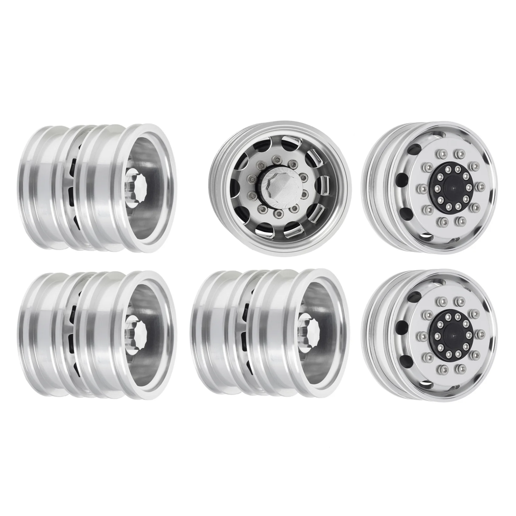 6PCS-Tamiya-Wheel-Tire-Complete-Set-Metal-Front-and-Rear-Wheel-Hub-for ...