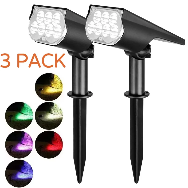 1-3Pcs 7LED Solar Powered Lamp Adjustable Solar Spotlight In-Ground ...