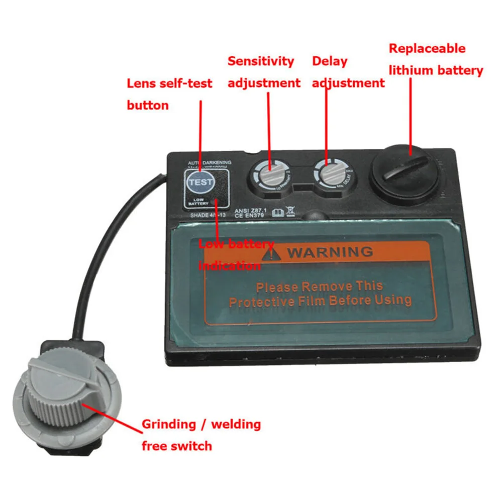 Auto-Dimming Welding Helmet Lens WS1000A Solar Auto Darken Welding ...