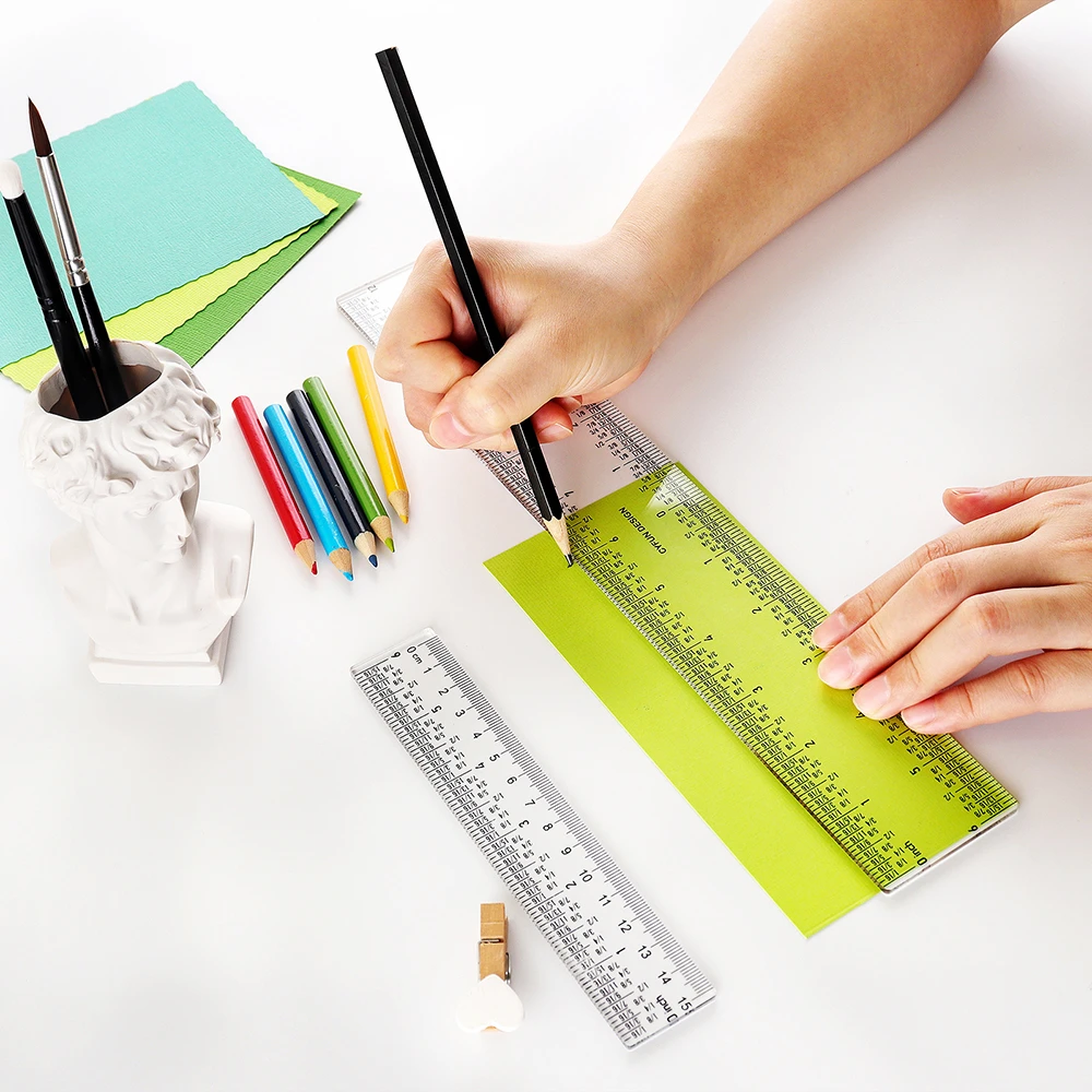 Must-have 6" And 12" Clear Acrylic Rulers 12 Inch Zero-centering Ruler ...