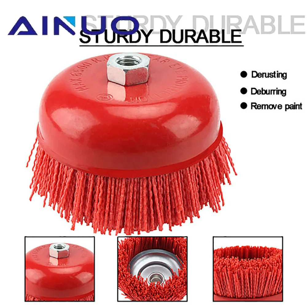 1Pc-150mm-Nylon-Wire-Cup-Brush-Derusting-Deburring-Rotary-Tool-Abrasive ...