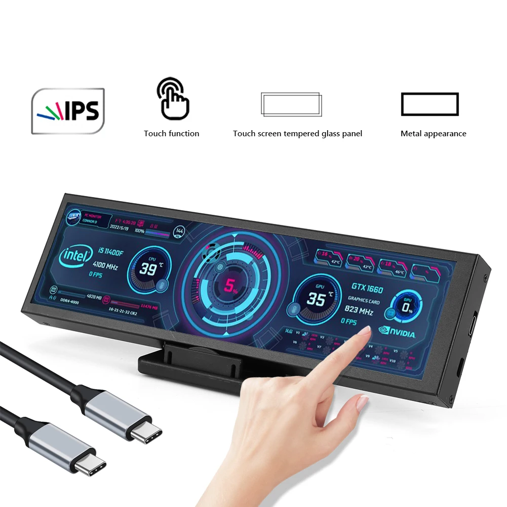 1920x480 AIDA64 Display Monitor PC Hardware Temperature, 42% OFF