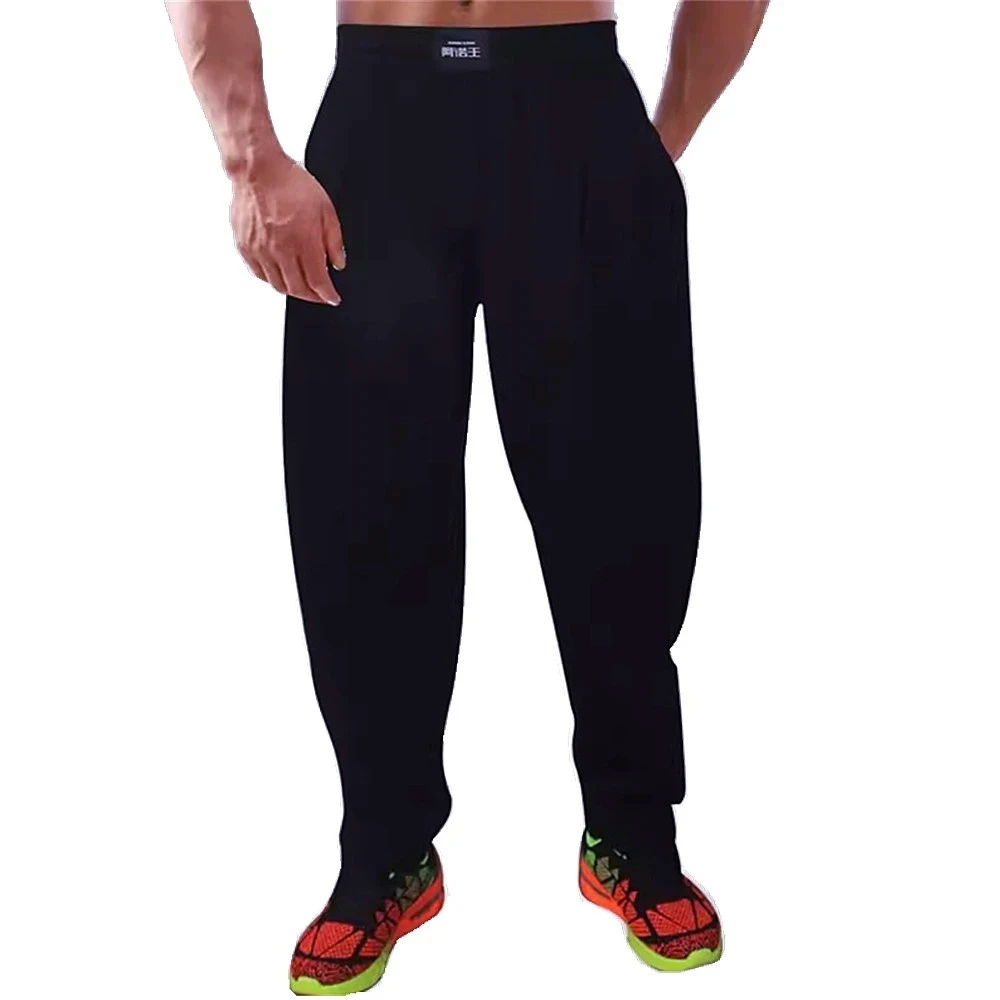 Mens-Bodybuilding-Work-Out-Pants-High-Elastic-Gym-Fitness-Pants-Loose ...