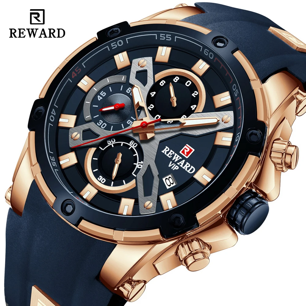 REWARD Man Wristwatch Luxury Sport Men Quartz Watch For Men Chronograph ...