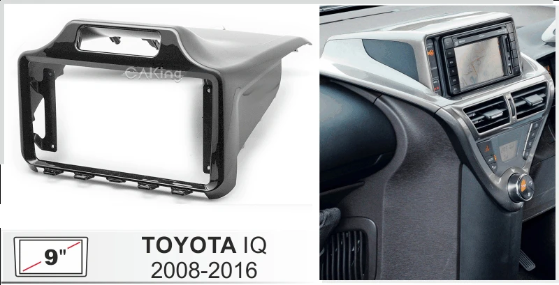 9 inch Car Fascia Radio Panel for TOYOTA IQ 2008 2016 Dash Kit Install ...