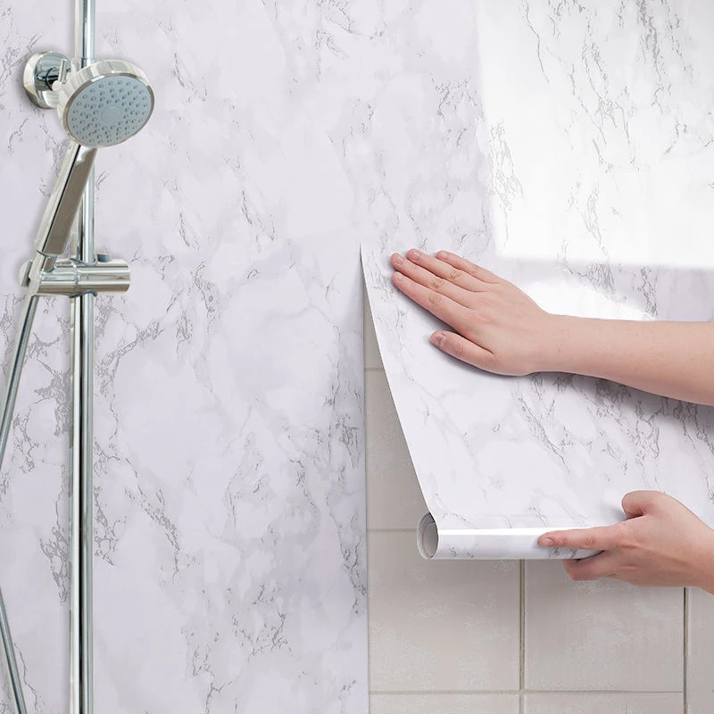Bathroom Adhesive Wallpaper Roll with 10 Meters Waterproof Moisture ...